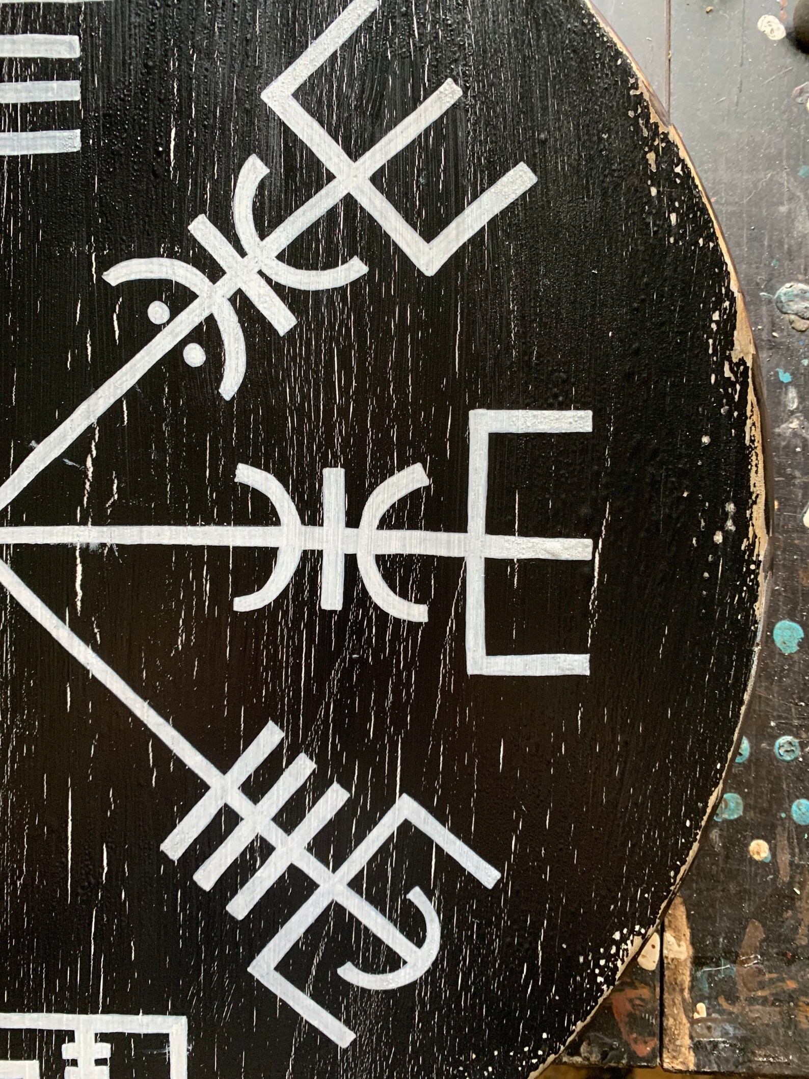 Vegvisir Nordic Viking Compass Wooden Handpainted Wall - Etsy