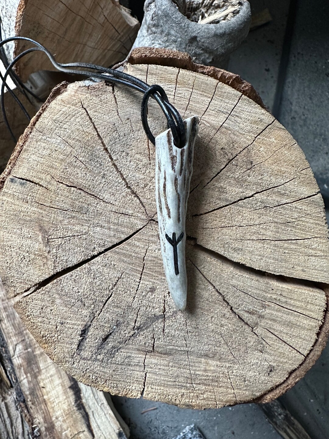 Genuine Deer Antler Nordic Rune Pendant Necklace - Protection - ALGIZ ...