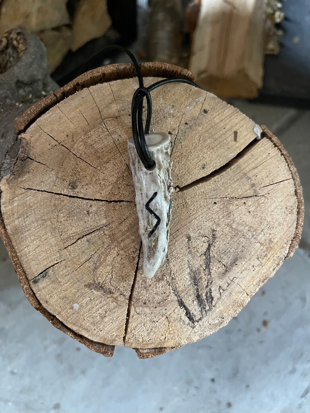 Genuine Deer Antler Nordic Rune Pendant Necklace Sun Sowilo - Etsy