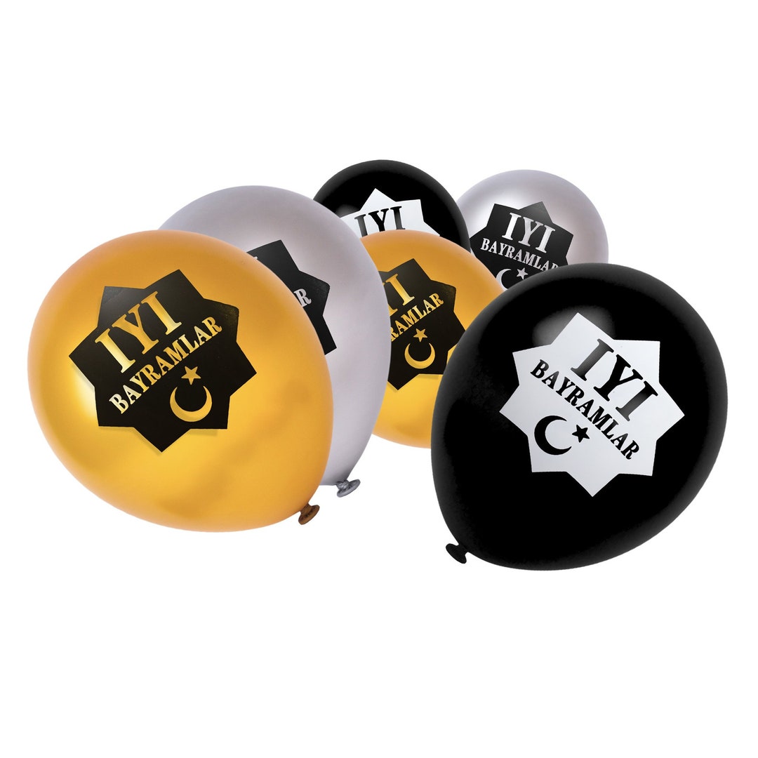 Gold, Silver & Black İyi Bayramlar Turkish Star Balloons 15 Pack - Etsy