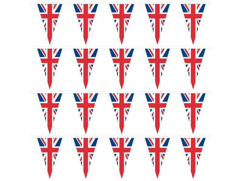 Union Jack Bunting 10m / 20 Flags Triangle Fabric - Etsy
