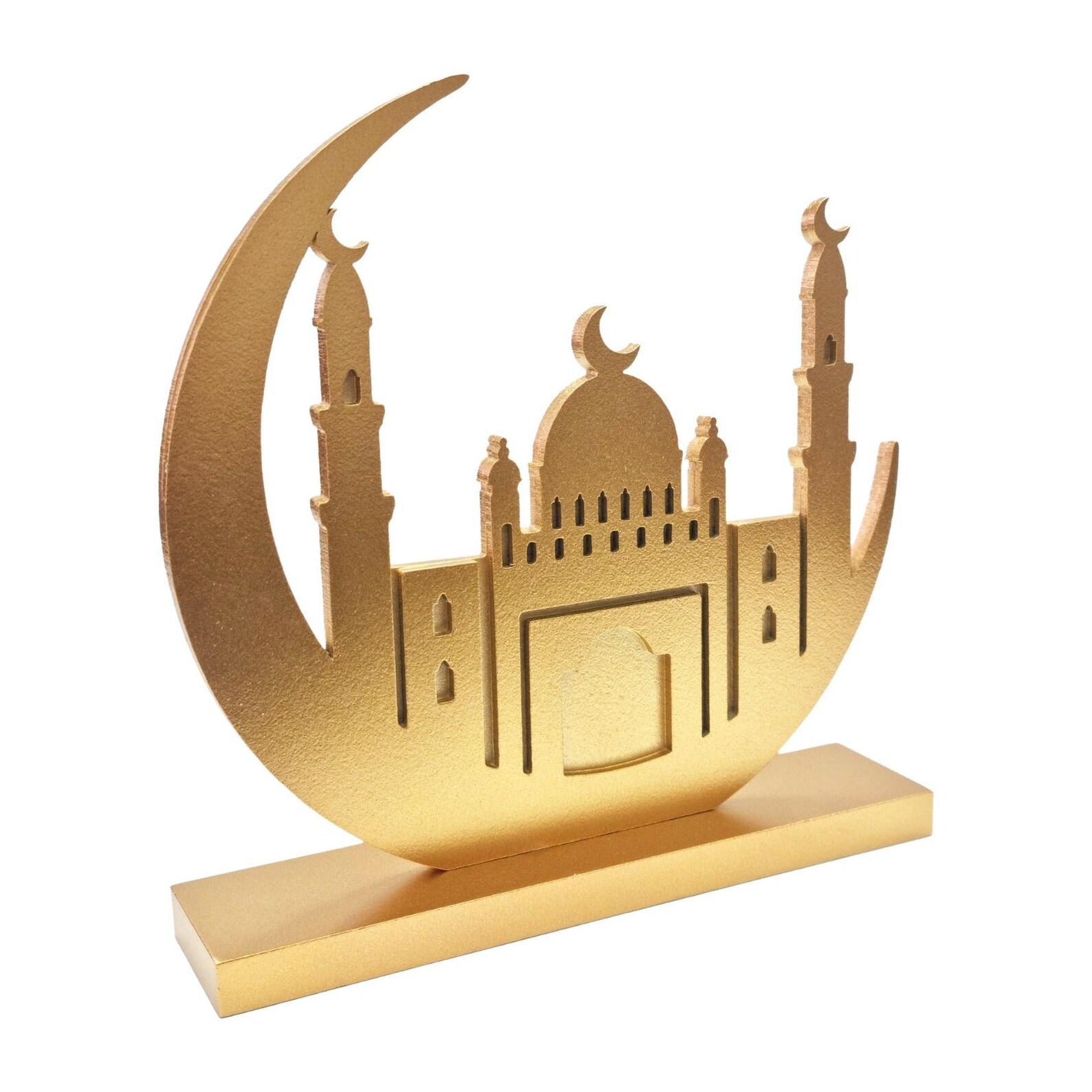 Matte Gold Wooden Crescent Moon & Mosque Table Centre - Etsy