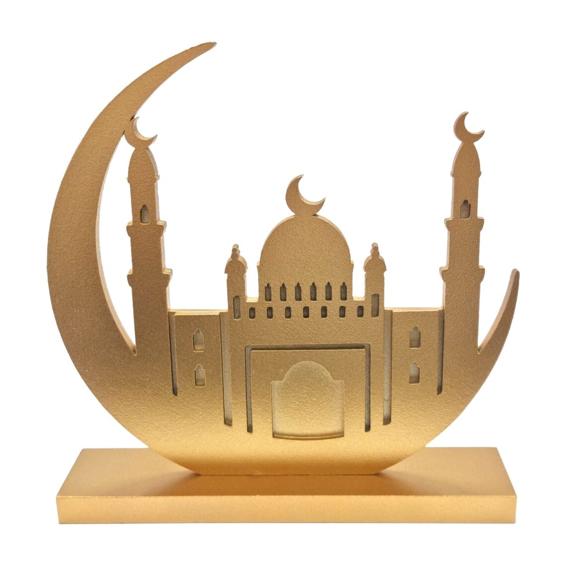 Matte Gold Wooden Crescent Moon & Mosque Table Centre - Etsy