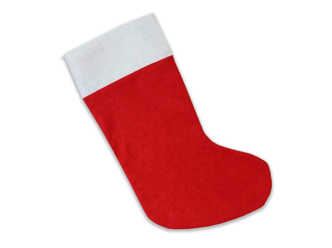 Large Red & White Christmas Stocking Festive Felt Gift Sack Present ...