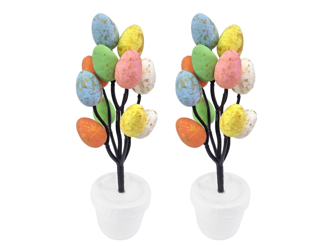 Tabletop Easter Tree Decoration With Multicolour Foam Eggs twin Pack - Etsy