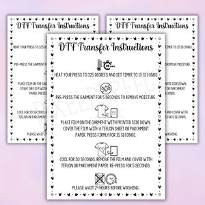 Direct to Transfer | Digital Download | DTF Instructions | Shirt Care ...