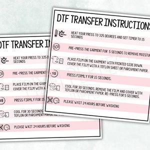 Direct to Transfer | Digital Download | DTF Instructions | Shirt Care ...