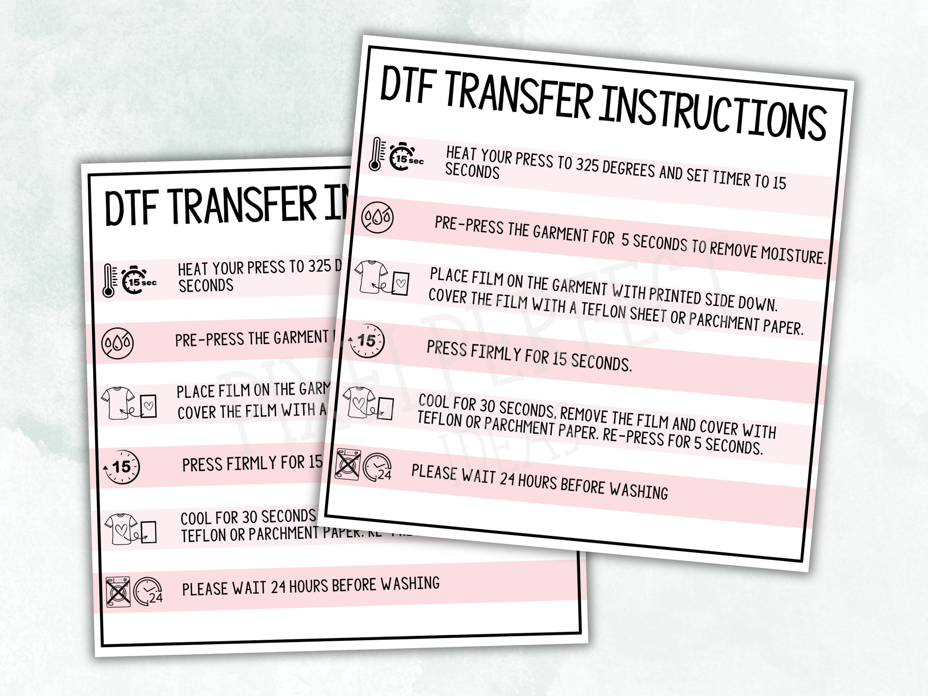 Direct to Transfer | Digital Download | DTF Instructions | Shirt Care ...