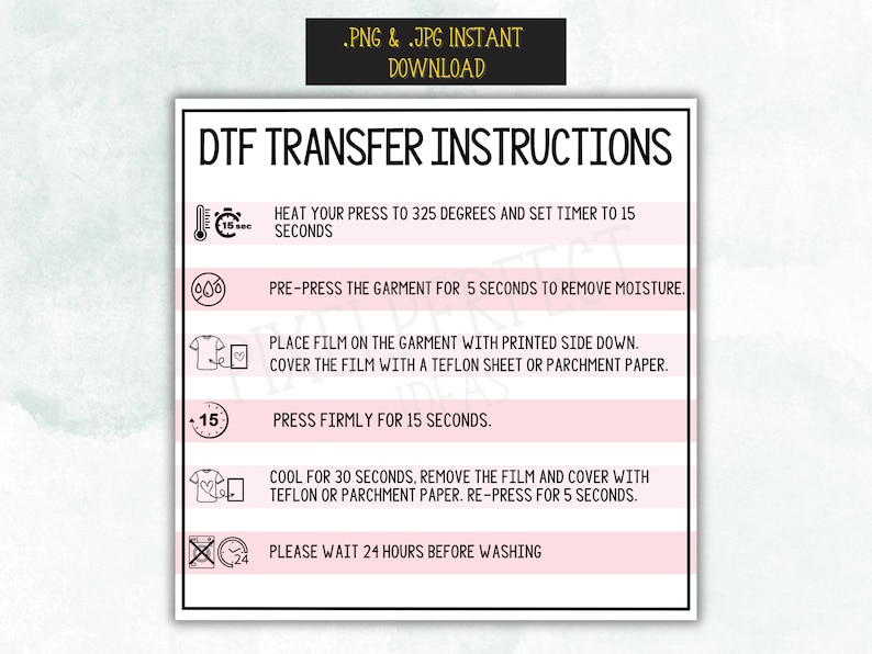 Direct to Transfer | Digital Download | DTF Instructions | Shirt Care ...