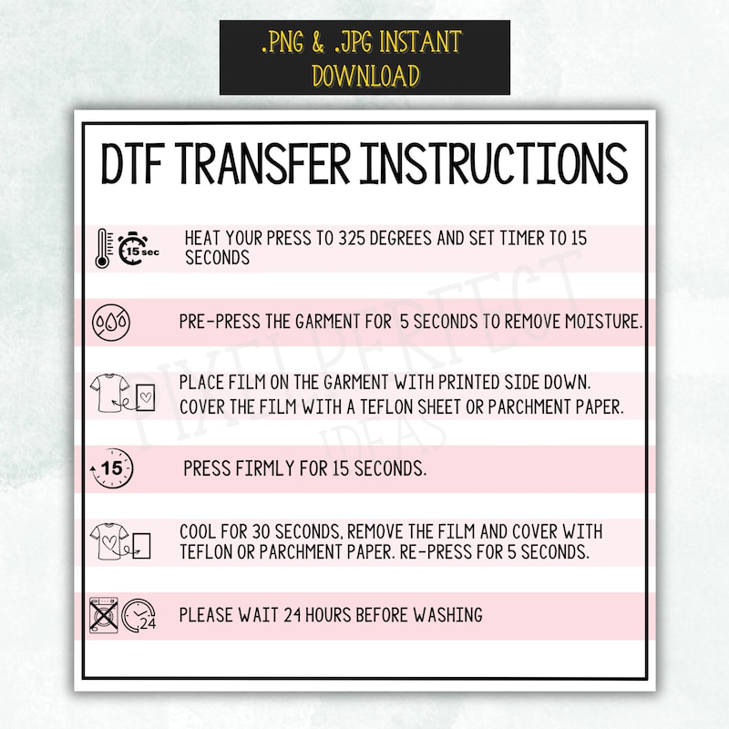 Dtf Transfer How to Apply - Etsy