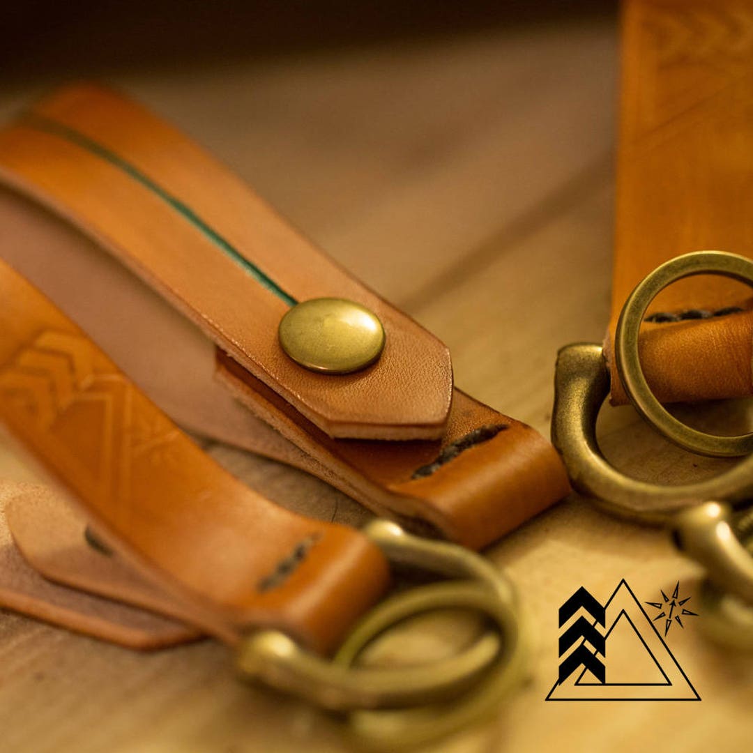 Leather Key Fob, "thin Green Line Edition" - Etsy