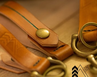 Thin Red Line Key Fobs With Antique Brass Finish Key Ring & | Etsy