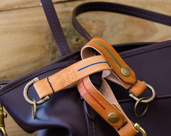 Thin Red Line Key Fobs With Antique Brass Finish Key Ring & | Etsy