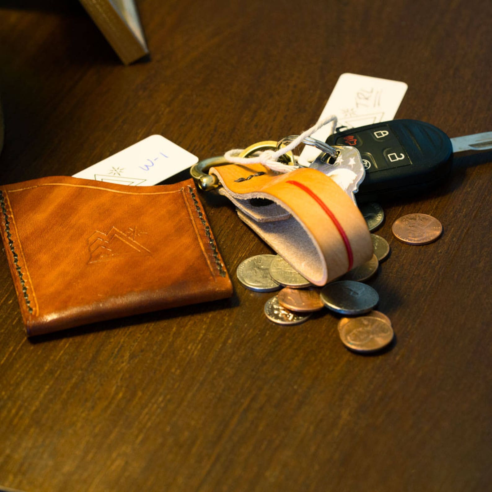 Thin Red Line Key Fobs With Antique Brass Finish Key Ring & | Etsy