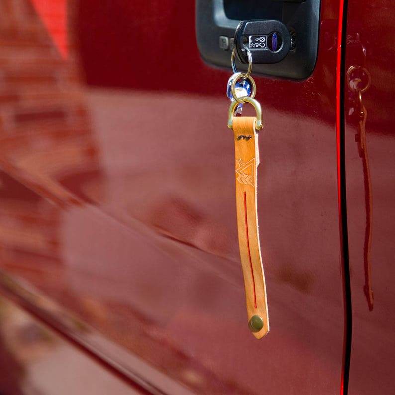 Thin Red Line Key Fobs With Antique Brass Finish Key Ring & | Etsy