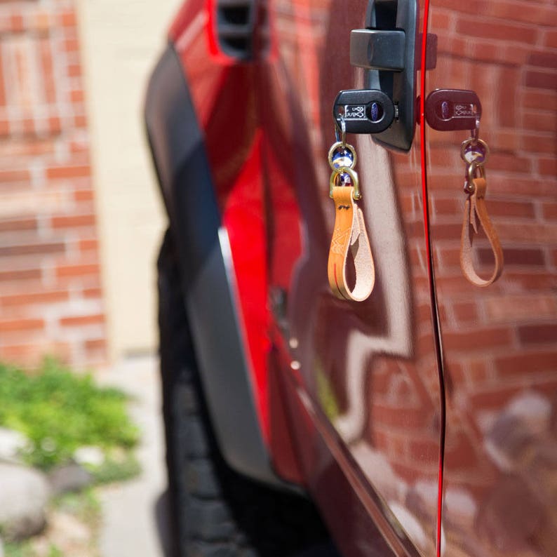 Thin Red Line Key Fobs With Antique Brass Finish Key Ring & | Etsy