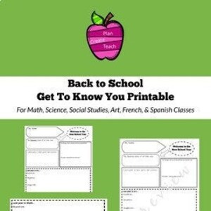 Back to School Get to Know You Middle and High School - Etsy