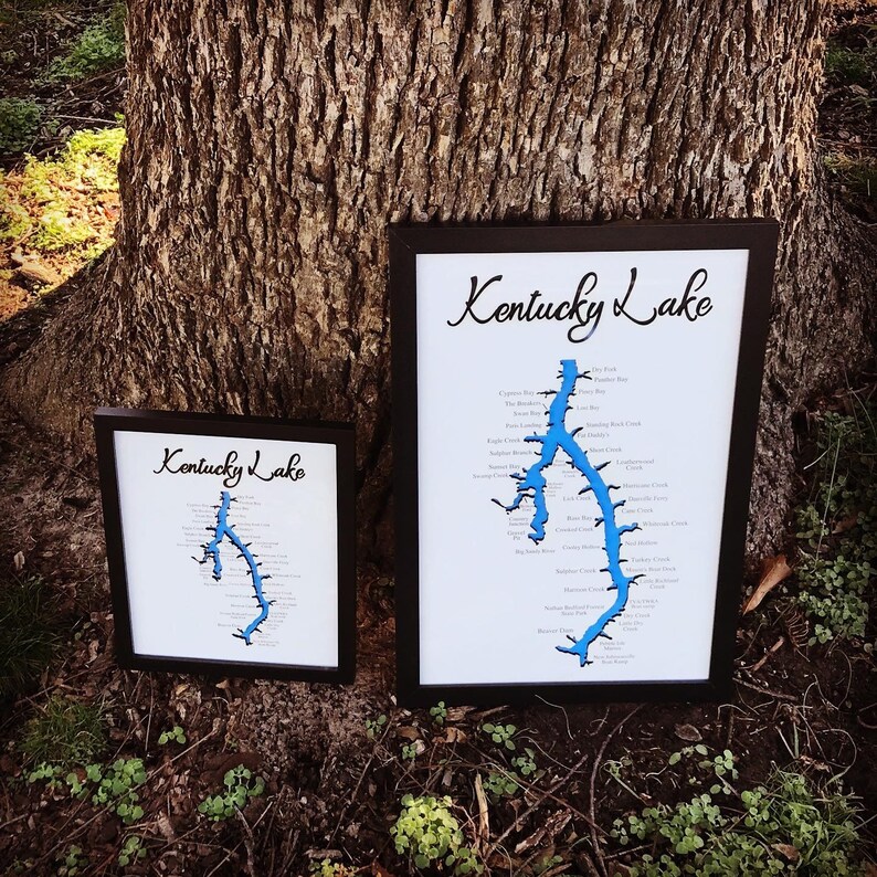 Kentucky Lake, Tennessee, Wooden Lake Map, Laser Cut, Laser Engraved - Etsy