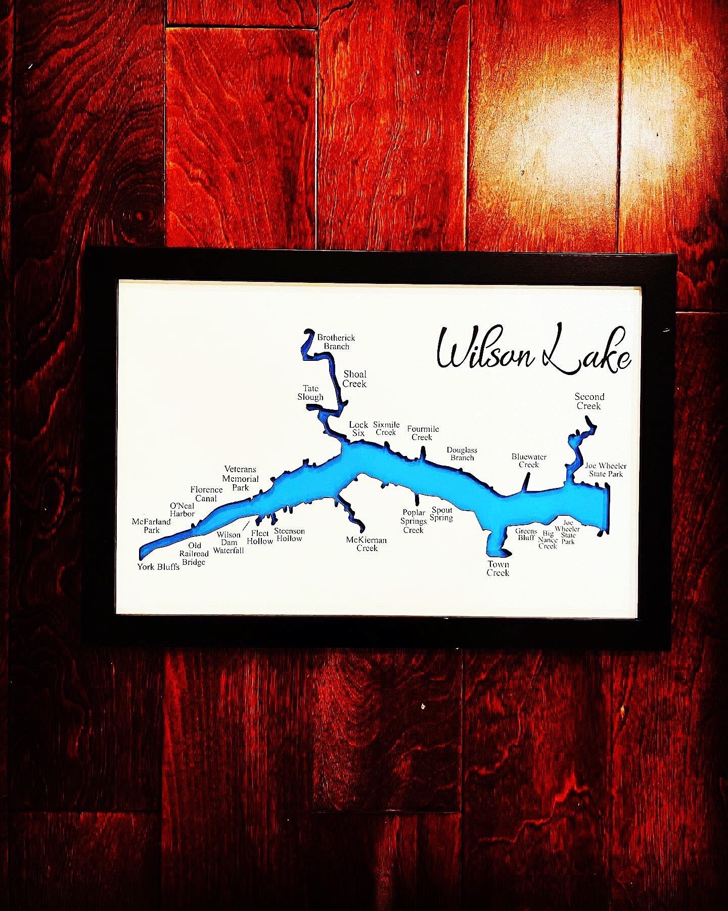 Custom Lake Map Custom River Map-custom Lake Sign-anniversary Gift ...
