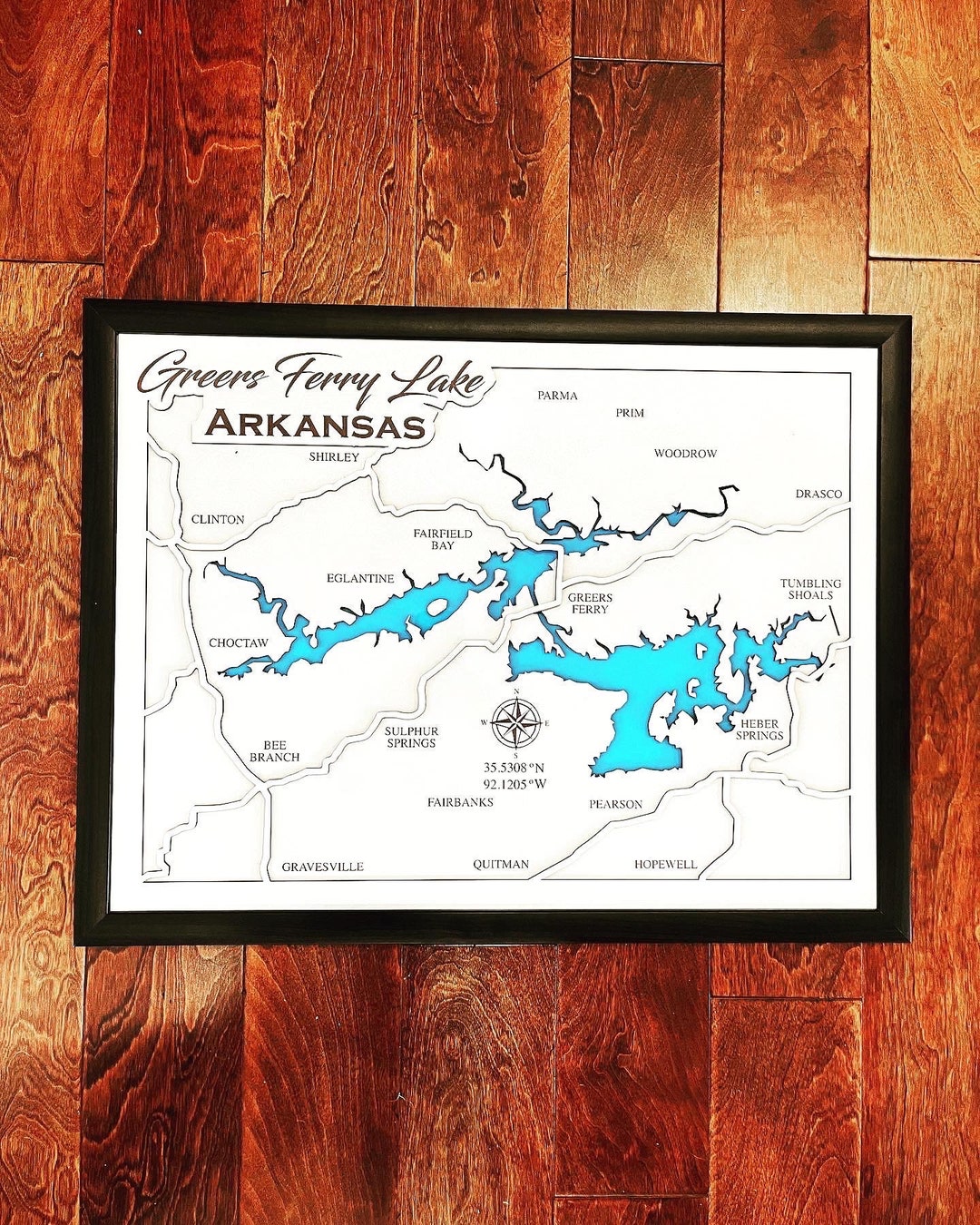 Greers Ferry Lake, Arkansas, Heber Springs, 3D Map, 3D Lake Map, Laser ...