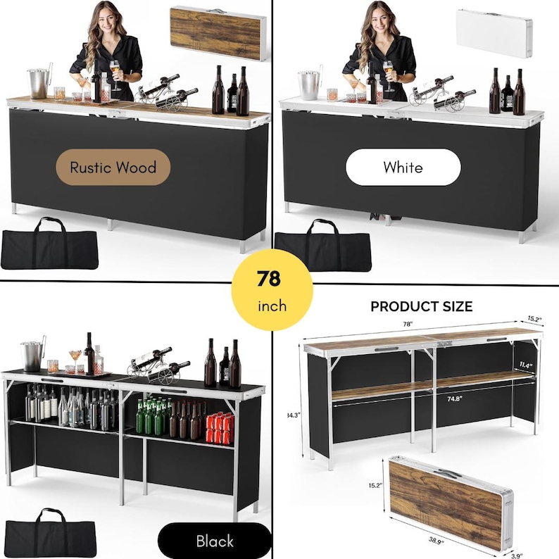 Custom Portable Bar Table for Popup Events, Parties, Caterings, Mobile ...