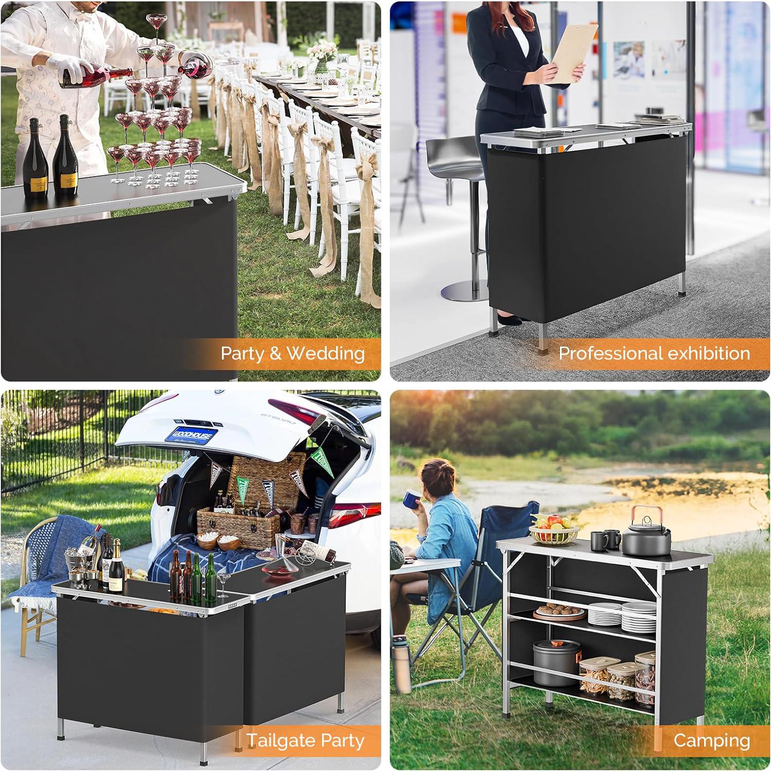 Custom Portable Bar Table for Popup Events, Parties, Caterings, Mobile ...