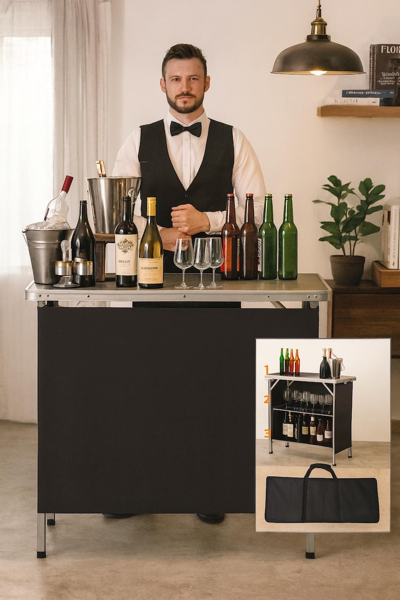 Custom Portable Bar Table for Popup Events, Parties, Caterings, Mobile ...