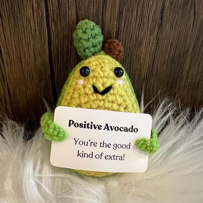 Handmade Positive Alien Crochet Doll, Cute Emotional Support Gift for ...