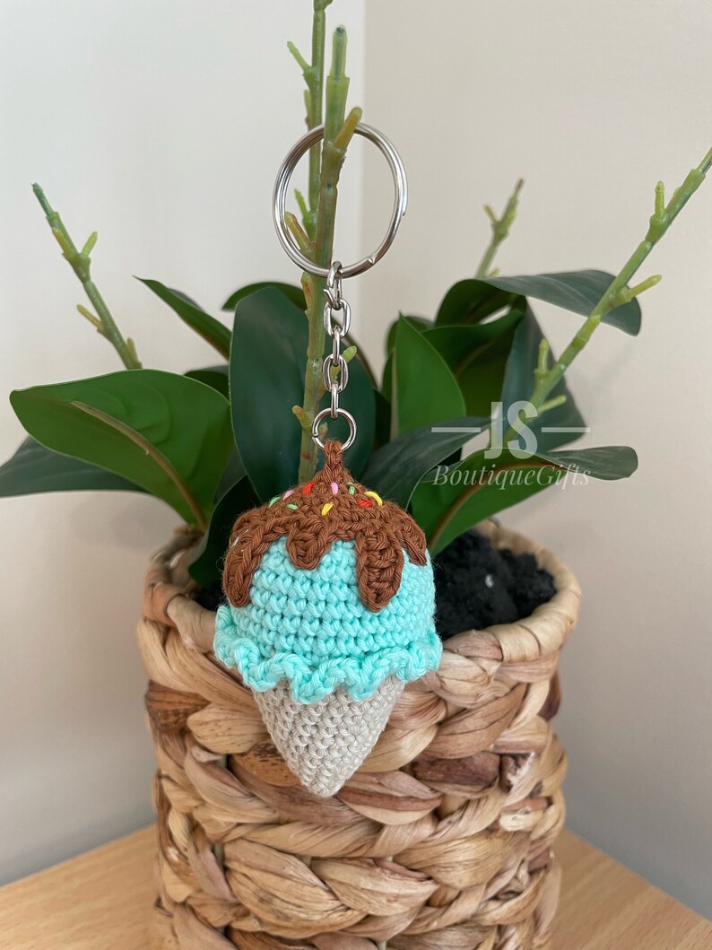 Five Flavor Ice Cream, Cute Crochet Ice Cream, Ice Cream Keychain, Cute ...