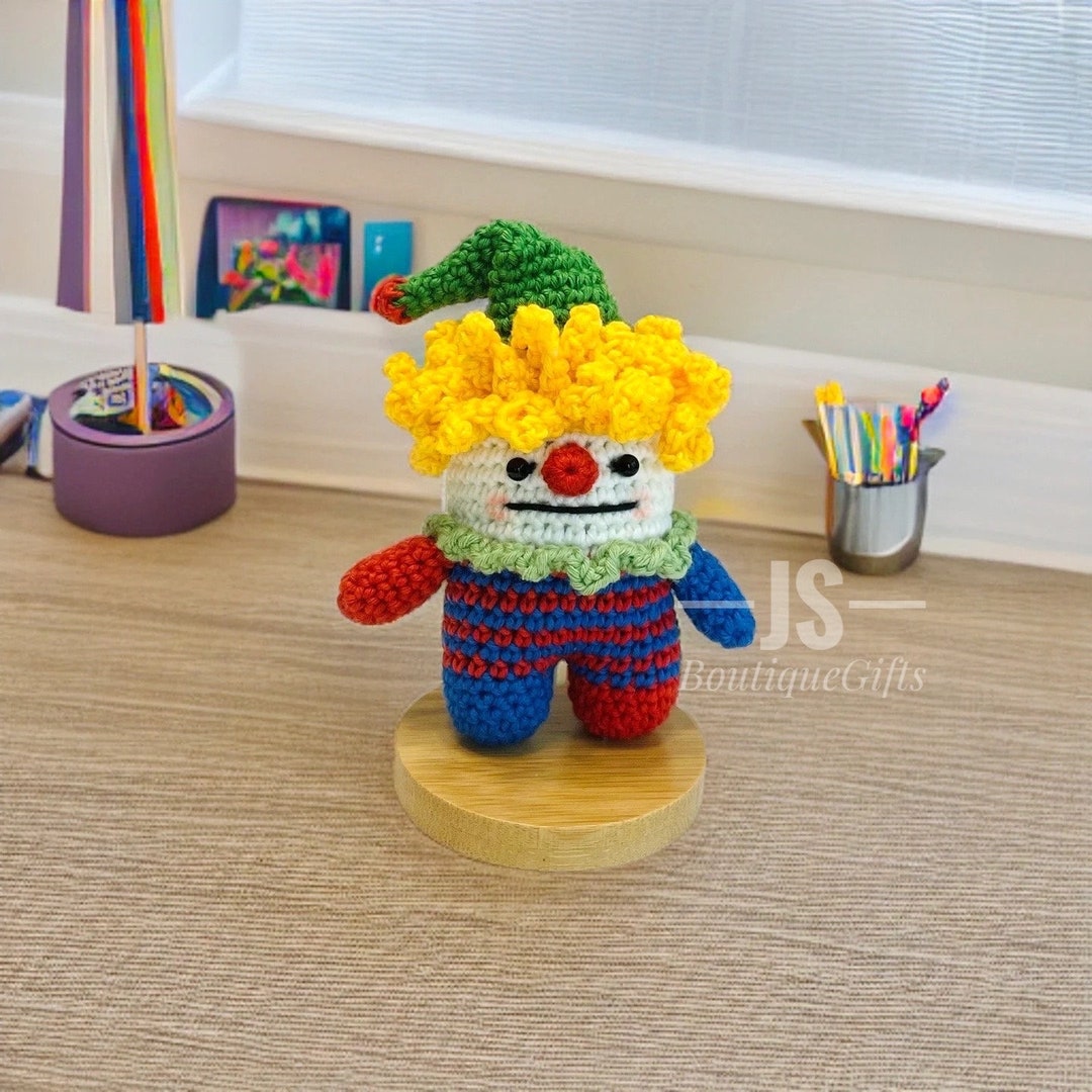 Colorful Clown Keychain, Cute Clown Keychain, Crochet Clown Keychain ...