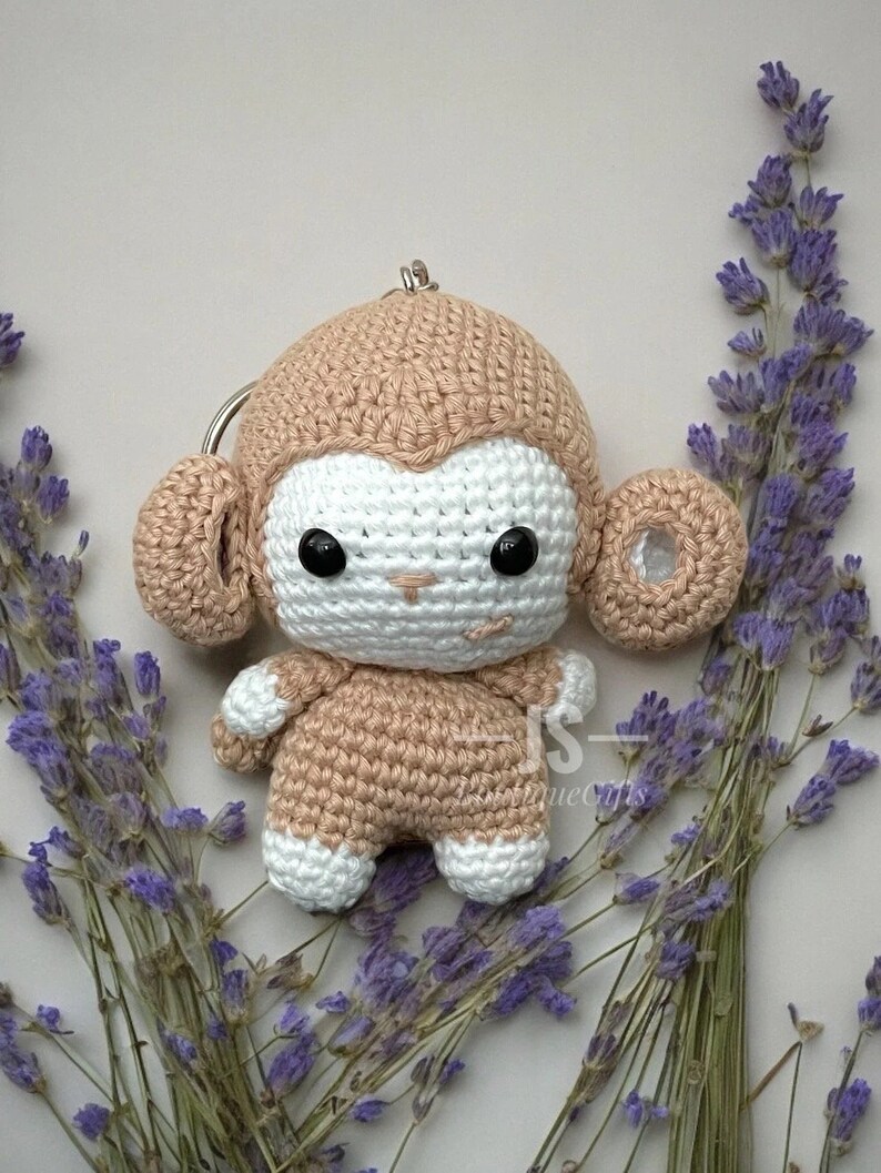 Monkey Keychain, Cute Monkey, Crochet Monkey Keychain, Monkey Keychain ...