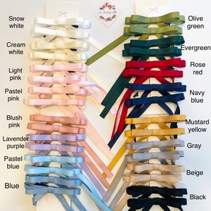 Set of 2 Skinny Matte Satin Hair Bow, Elegant Hair Bow Sets, Adult Hair ...