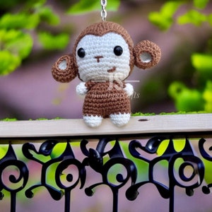 Hanging Monkey, Cute Monkey, Crochet Monkey Keychain, Monkey Keychain ...