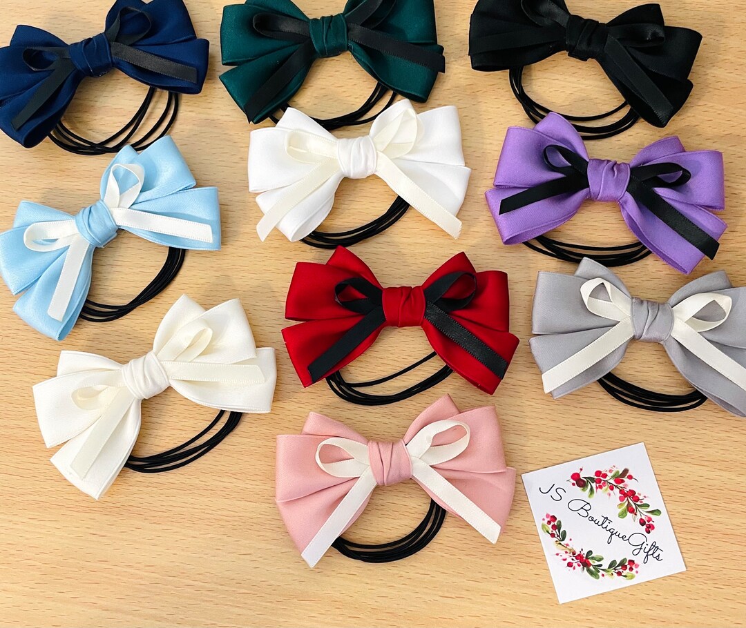 Elegant Hair Bow Tie, Matte Satin Hair Bow, Cute Hair Bow Tie, Girl ...