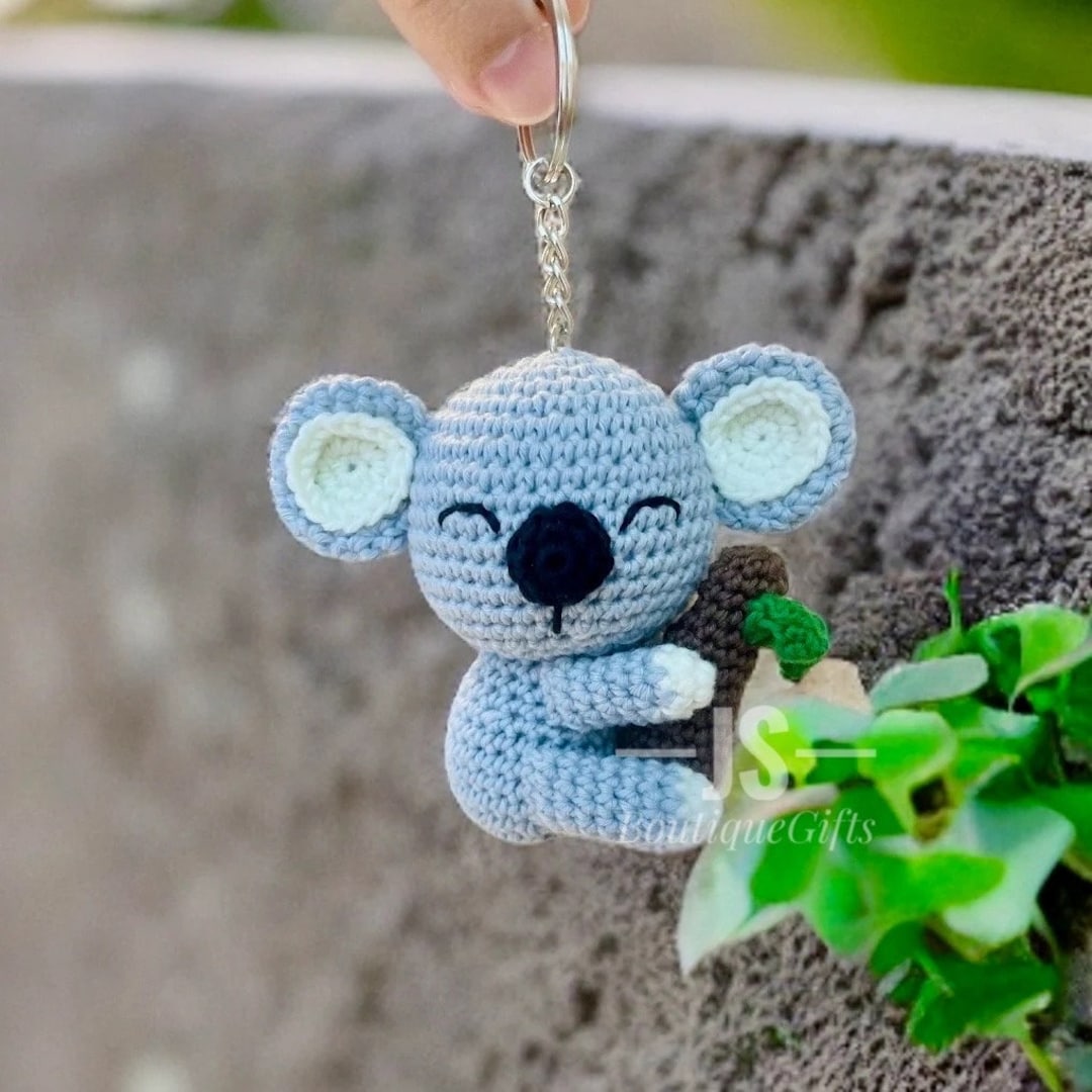 Friendly Koala, Koala Hug Trees, Cute Koala Keychain, Crochet Koala ...
