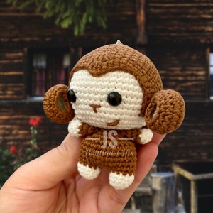 Hanging Monkey, Cute Monkey, Crochet Monkey Keychain, Monkey Keychain ...