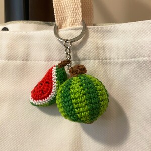 Crochet Watermelon Keychain, Cute Watermelon Keychain, Watermelon Gifts ...