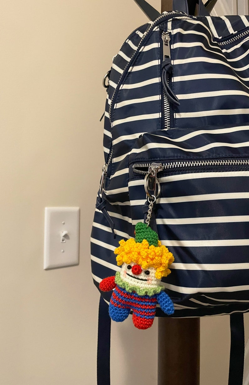 Colorful Clown Keychain Cute Clown Keychain Crochet Clown - Etsy