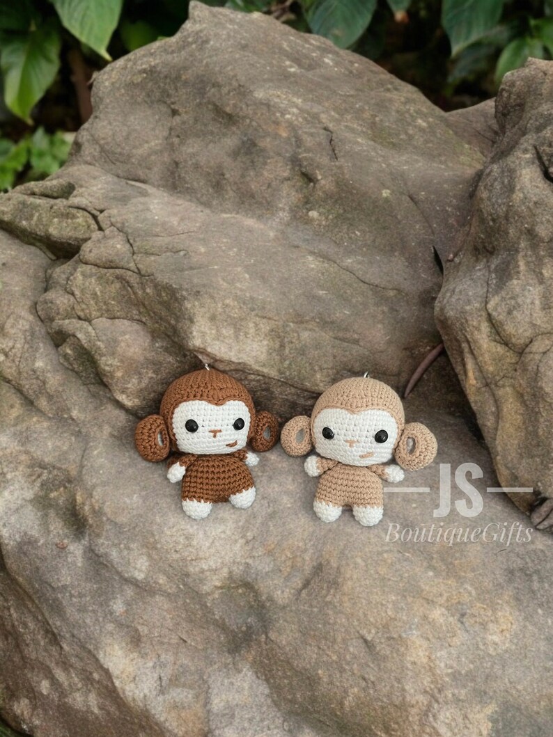 Monkey Keychain, Cute Monkey, Crochet Monkey Keychain, Monkey Keychain ...