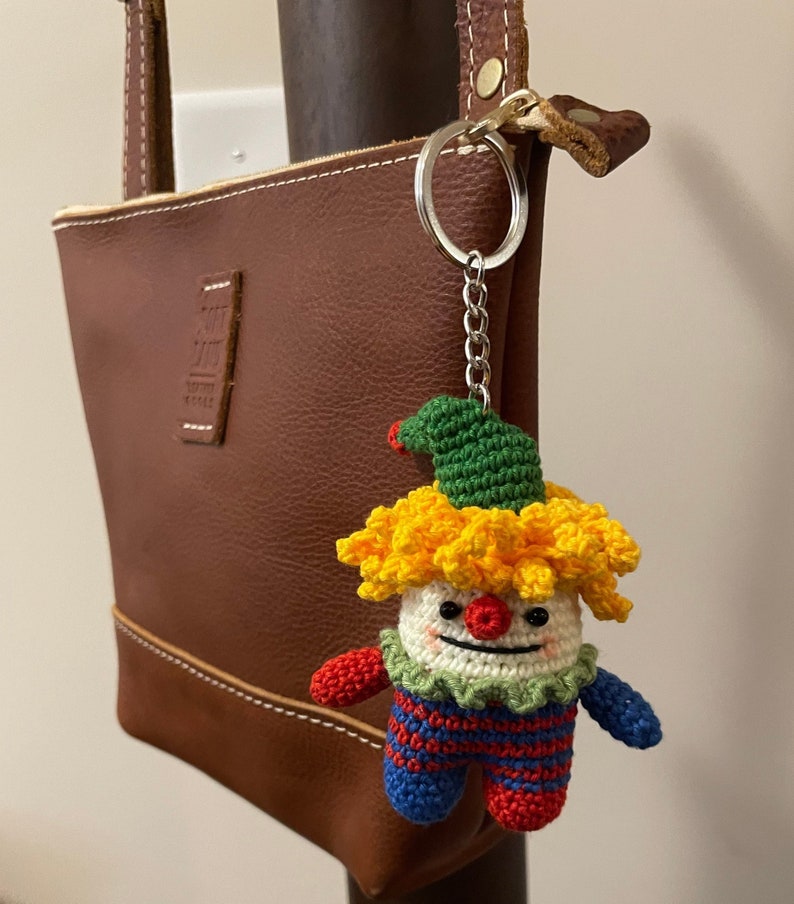 Colorful Clown Keychain Cute Clown Keychain Crochet Clown - Etsy