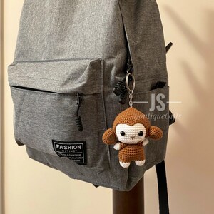Hanging Monkey, Cute Monkey, Crochet Monkey Keychain, Monkey Keychain ...