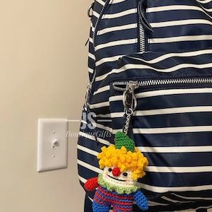 Colorful Clown Keychain, Cute Clown Keychain, Crochet Clown Keychain ...