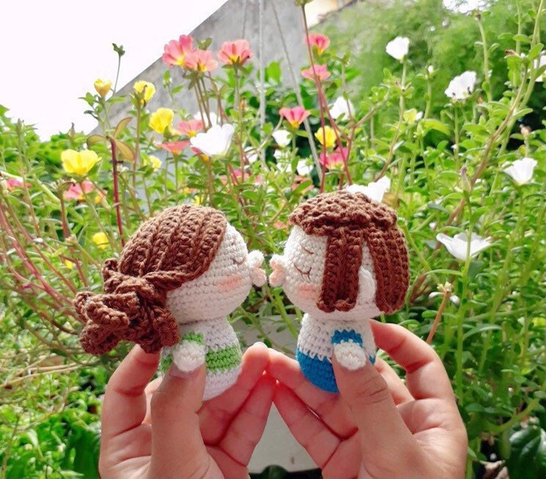 Set Lovely Crochet Couple, Couple Keychain, Crochet Couple Stuffed ...