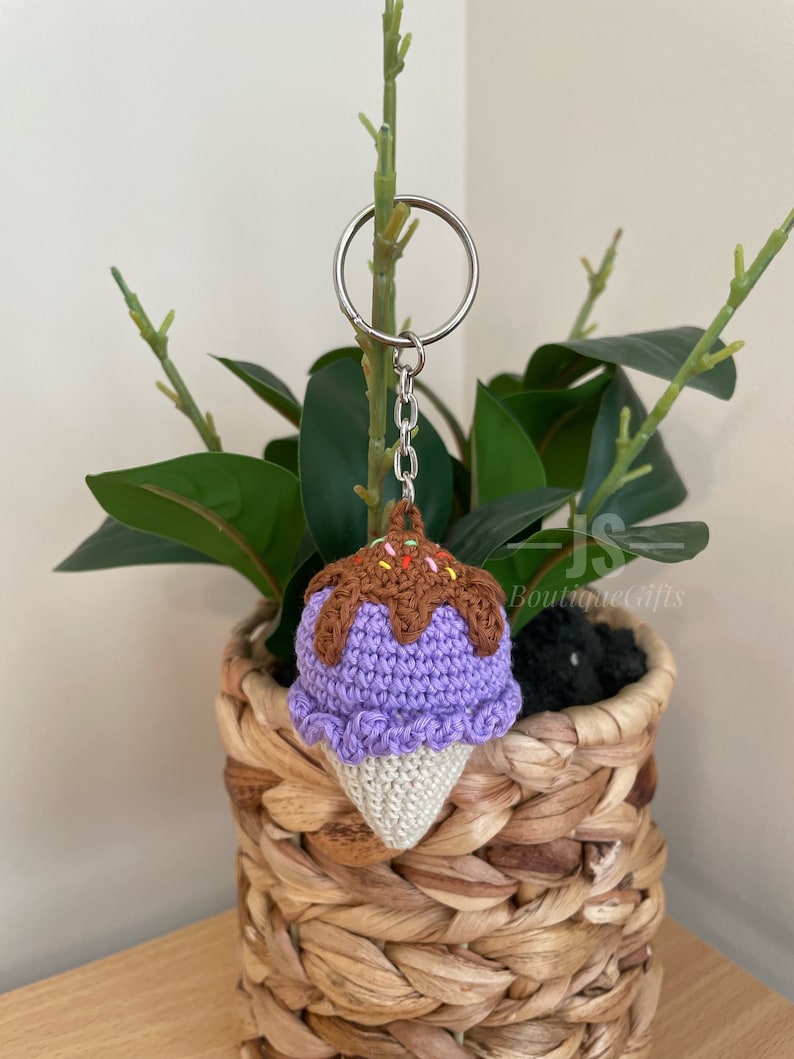 Five Flavor Ice Cream, Cute Crochet Ice Cream, Ice Cream Keychain, Cute ...