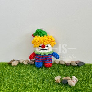 Colorful Clown Keychain, Cute Clown Keychain, Crochet Clown Keychain ...