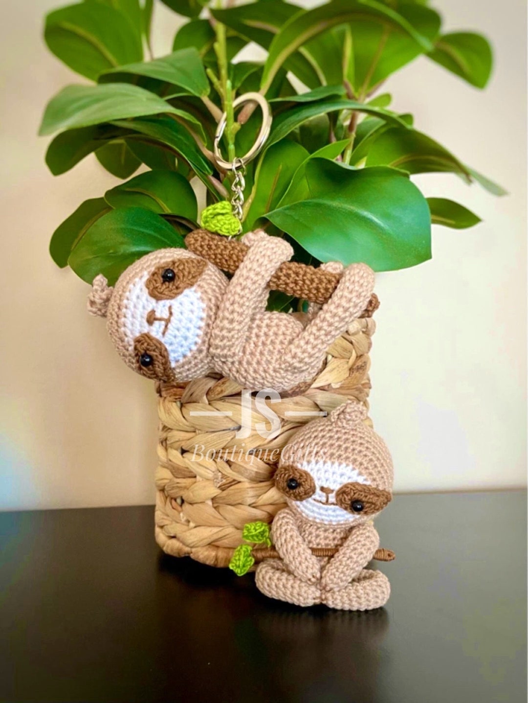 Hanging Sloth, Cute Sloth Keychain, Sloth Crochet, Sloth Keychain, Gift ...