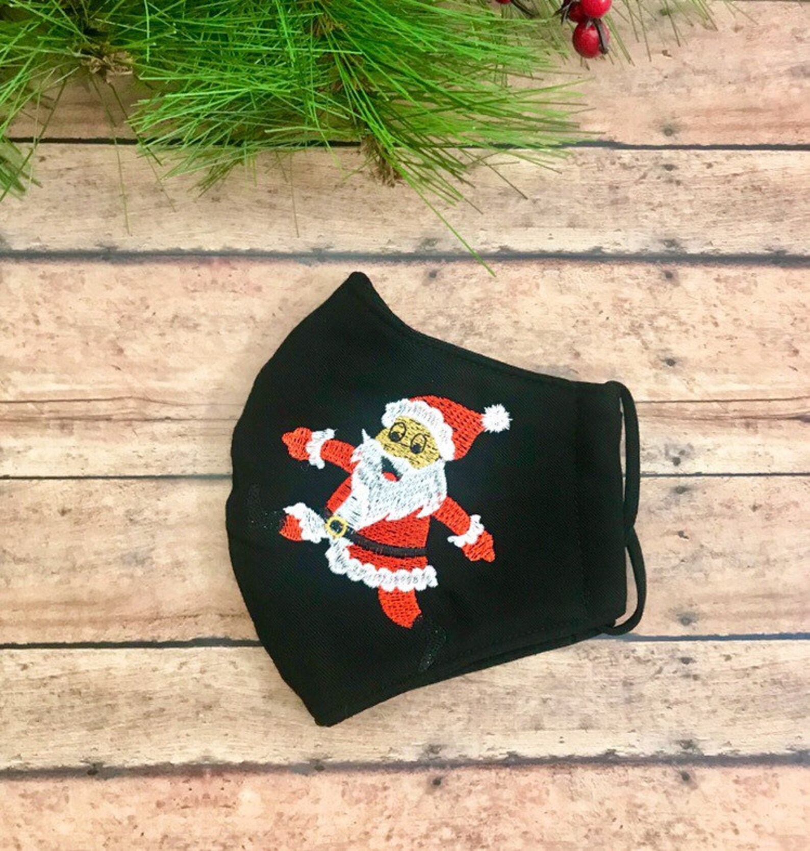 Cute Embroidered Christmas Face Mask, Cute Holiday Face Mask, 3 Layers ...
