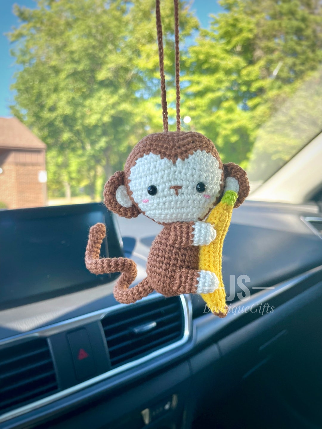 Monkey Hugging Banana, Cute Monkey, Crochet Monkey Keychain, Monkey ...