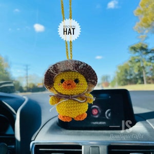 Cute Duck Wear Hat Keychain, Crochet Duck Keychain, Duck Keychain, Duck ...