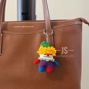 Colorful Clown Keychain, Cute Clown Keychain, Crochet Clown Keychain ...